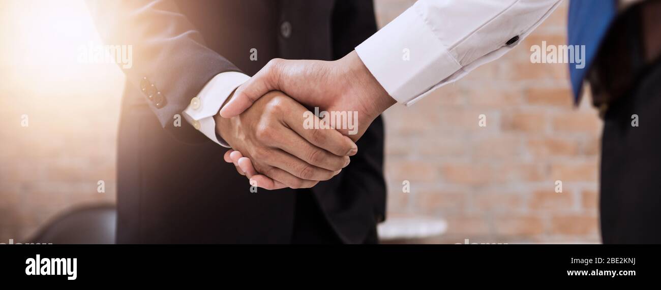Business people making handshake, successful negotiation and agreement ...