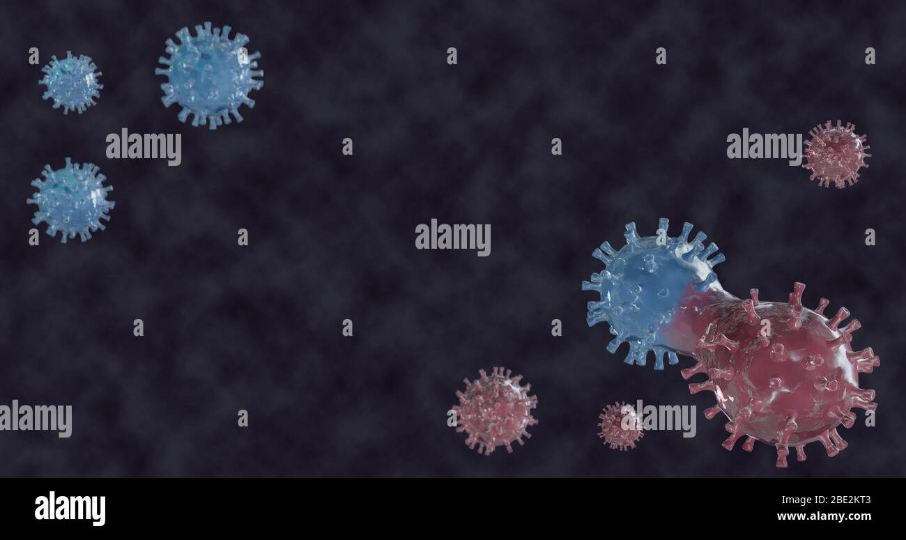 Virus and mutations process 3d illustartion. New virus mutation of ...