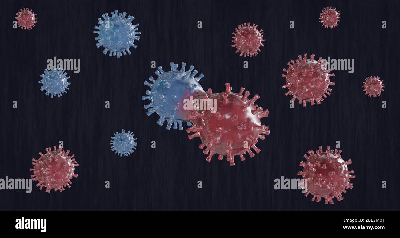 Virus and mutations process 3d illustartion. New virus mutation of ...