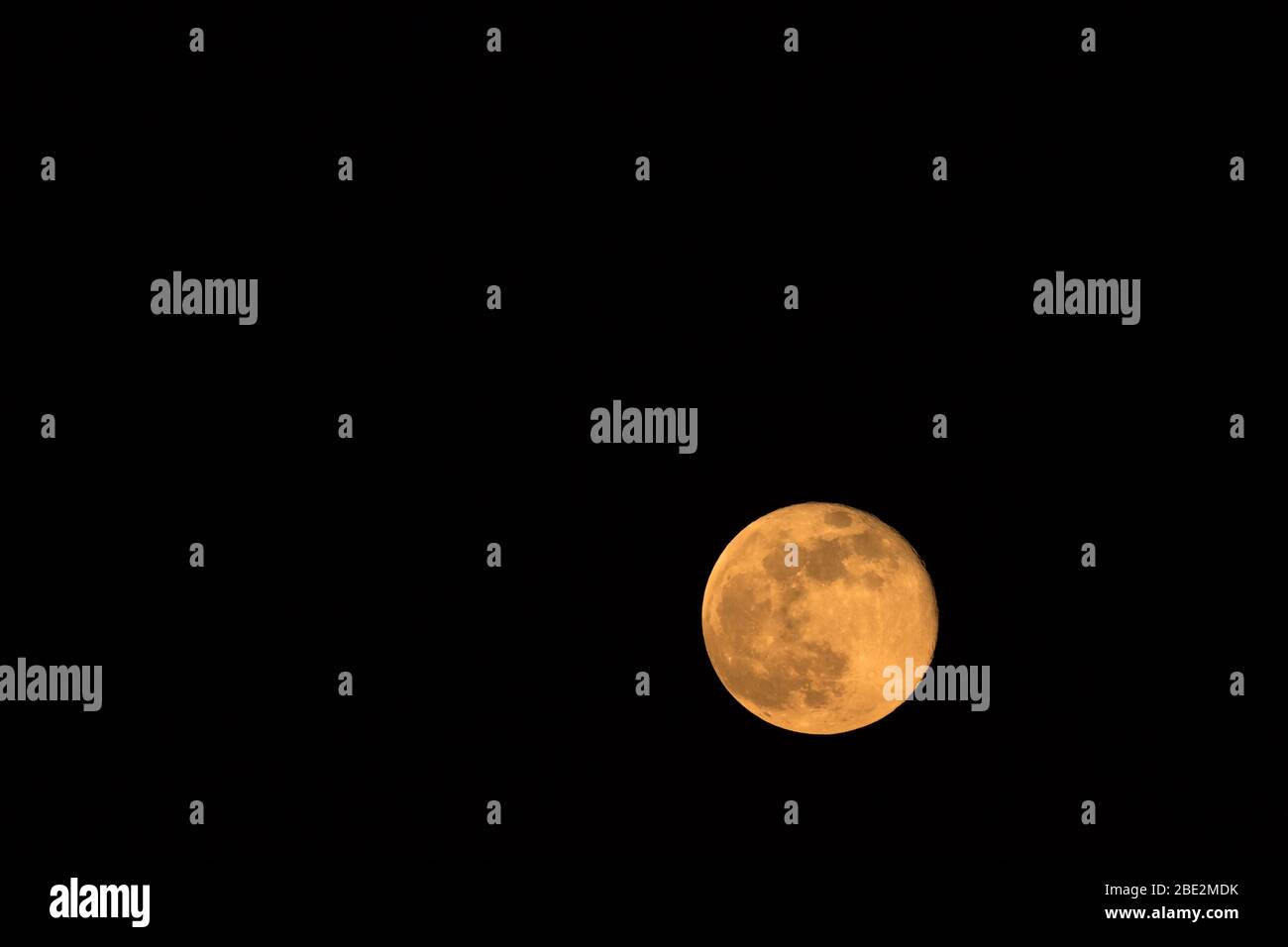 Orange Moon in the night Stock Photo - Alamy