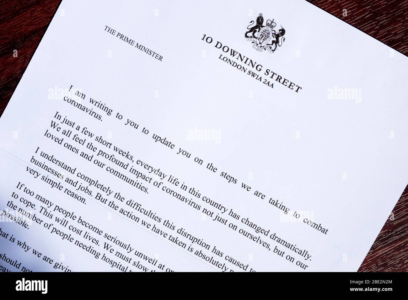 UK Government coronavirus letter to the nation from prime minister ...