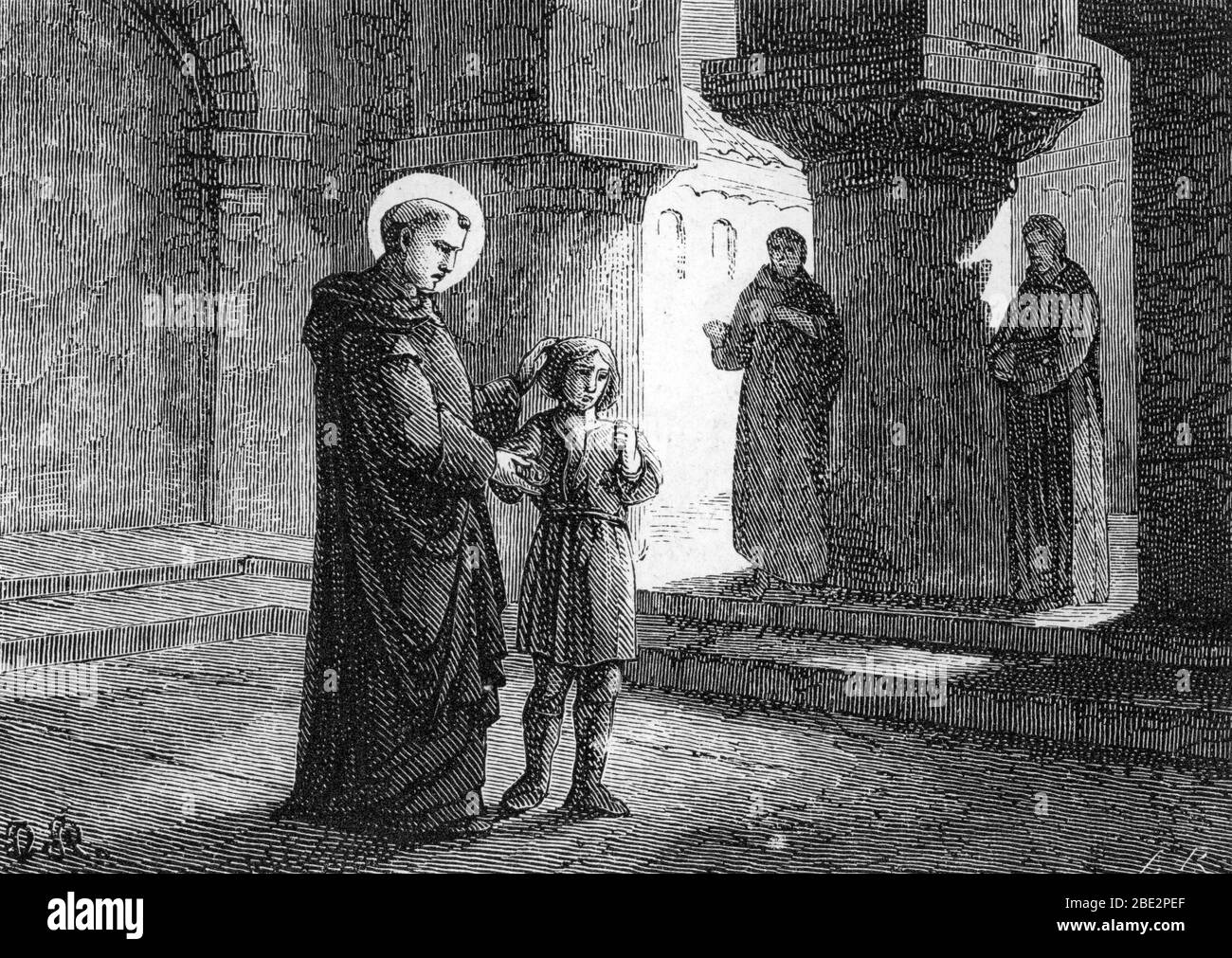 Representation de saint Eleuthere (mort vers 290) abbe a Rome ...