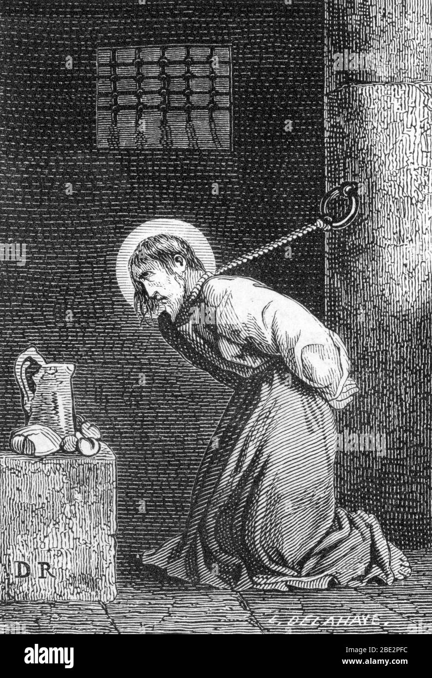 Representation du martyre de saint Agapet en 306, Palestine (Martyrdom ...