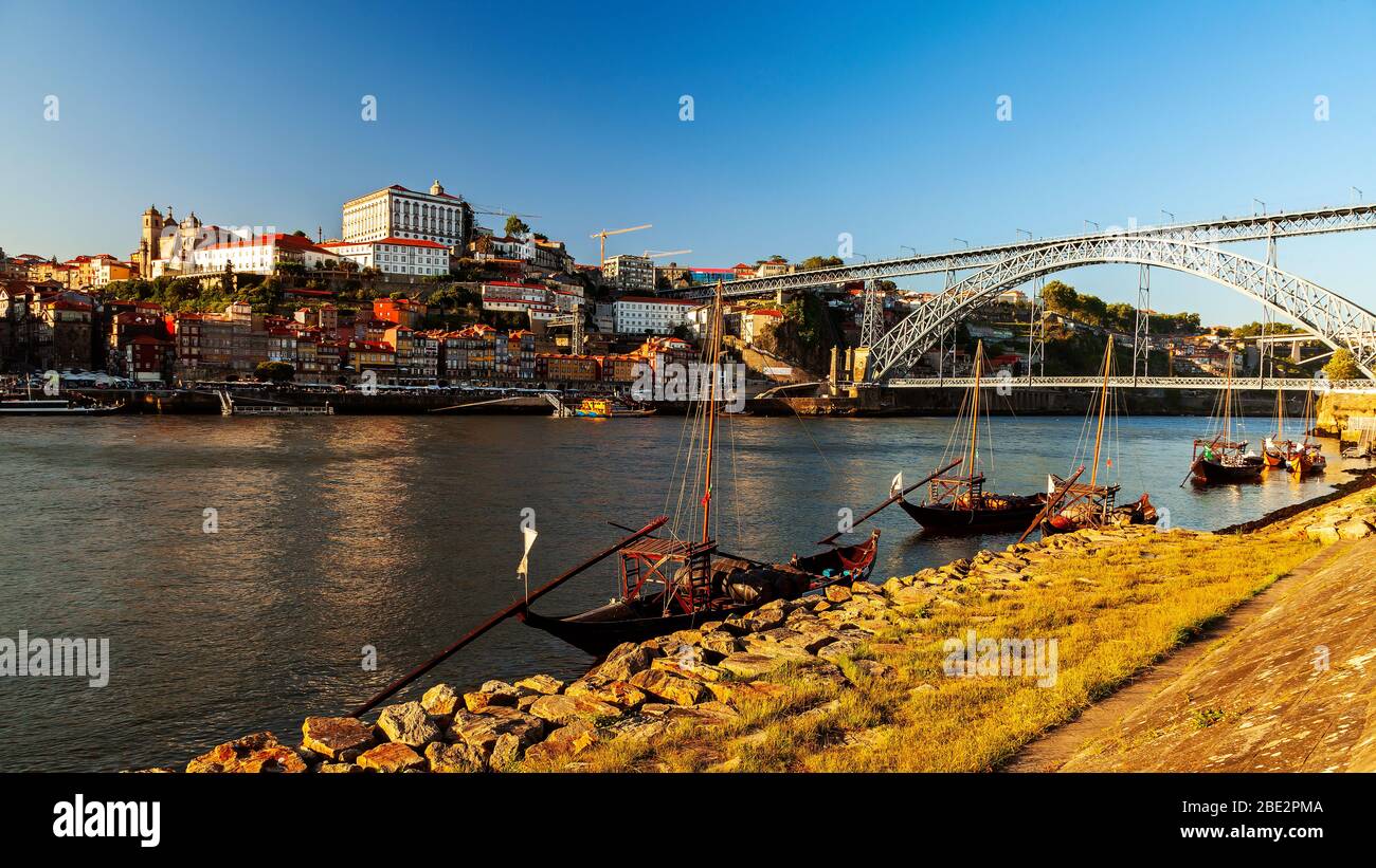amazing porto view under dom luis bridge Stock Photo - Alamy