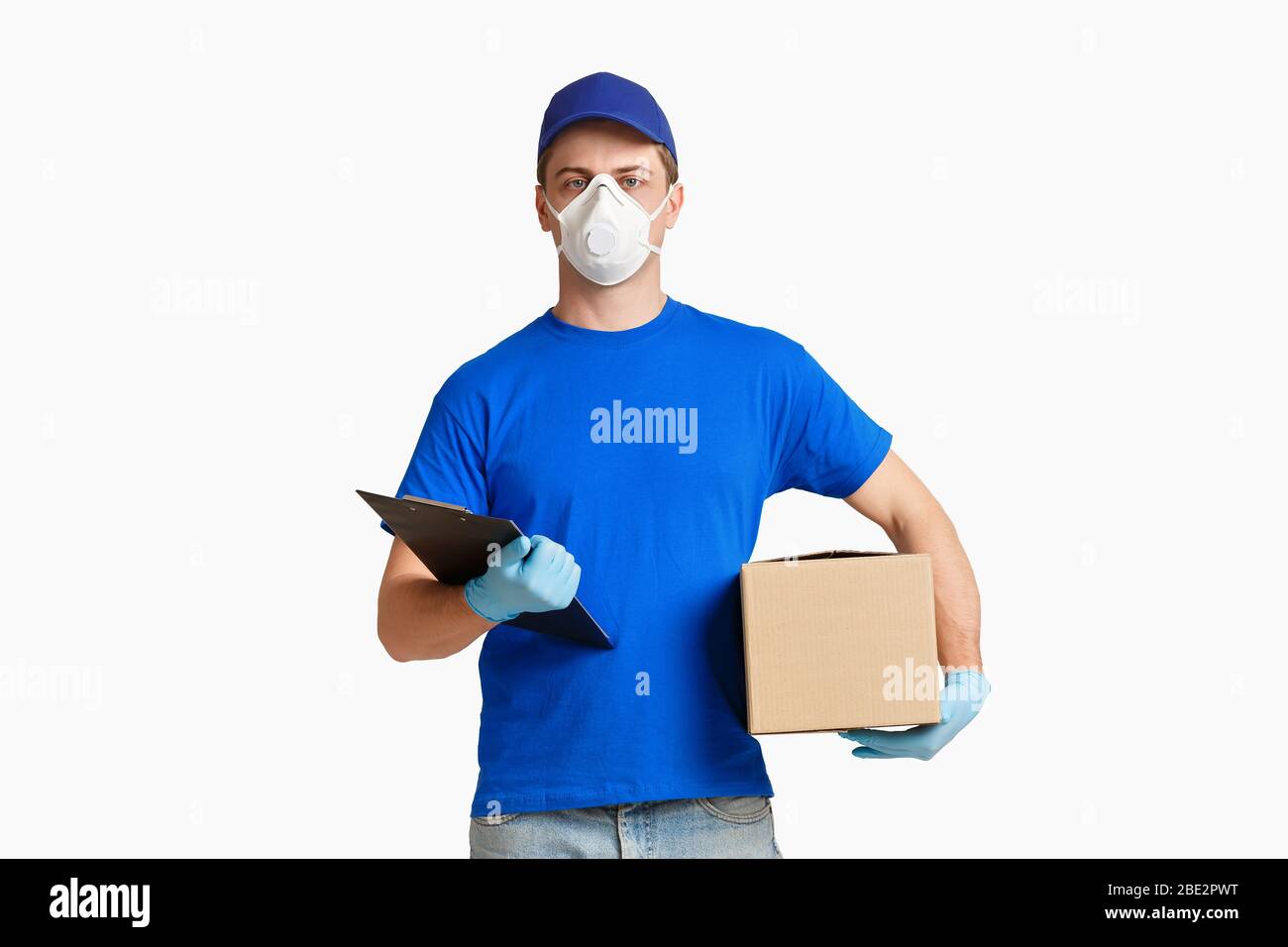 Courier with mask hi-res stock photography and images - Alamy