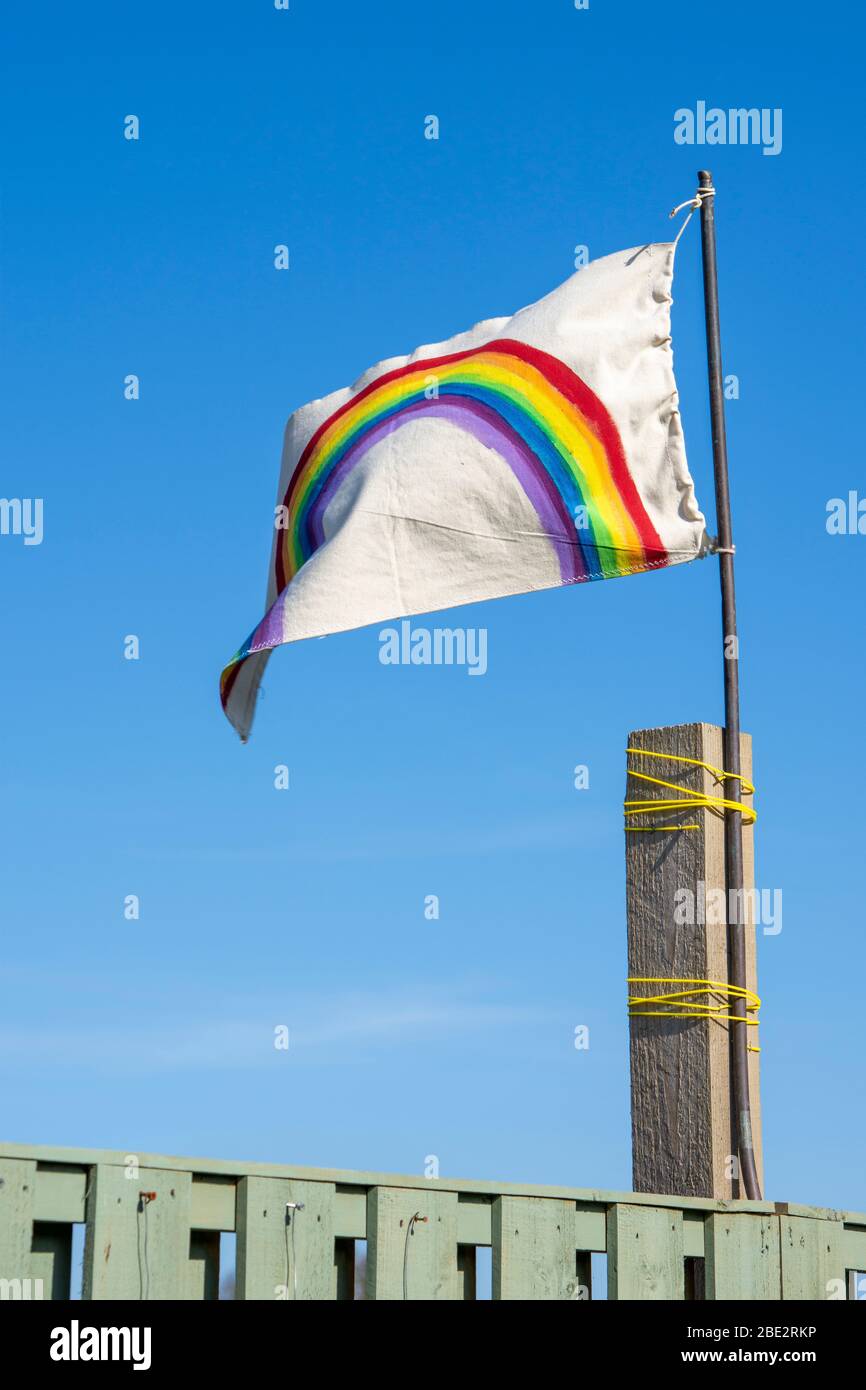 Home made Rainbow flag Stock Photo - Alamy