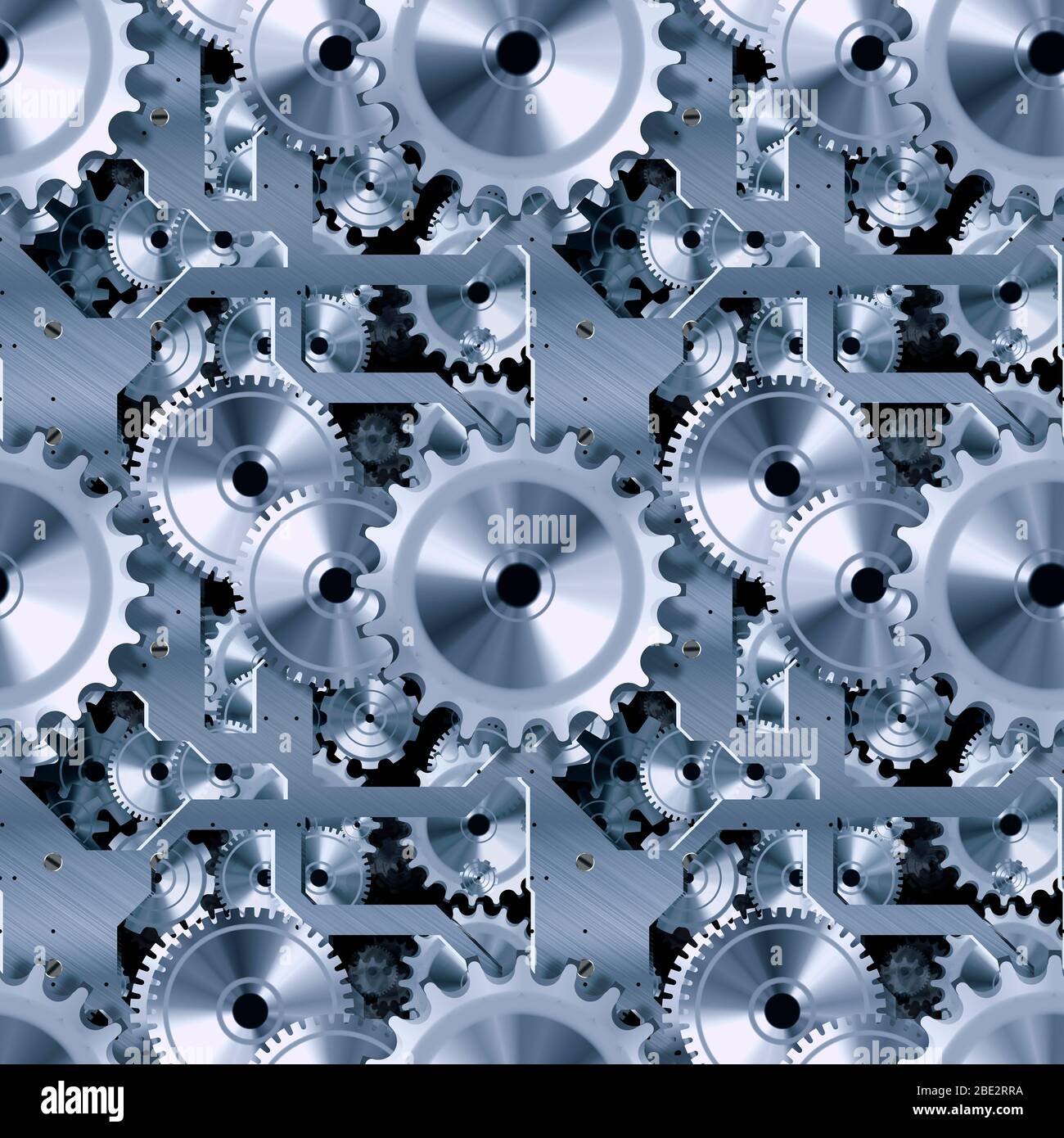 An illustration of a seamless clock work background Stock Photo - Alamy