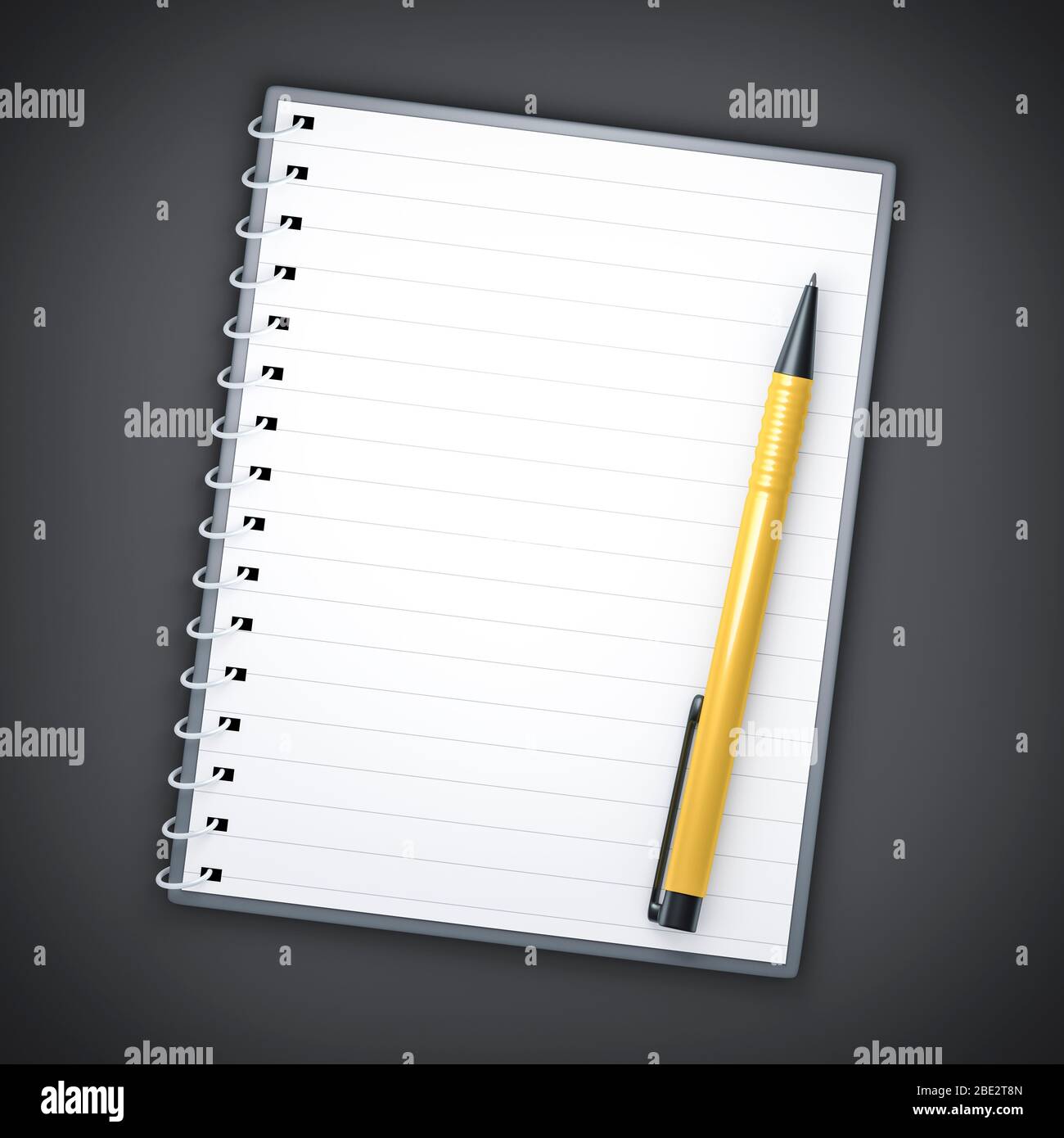 An image of a notepad and a ballpen Stock Photo - Alamy