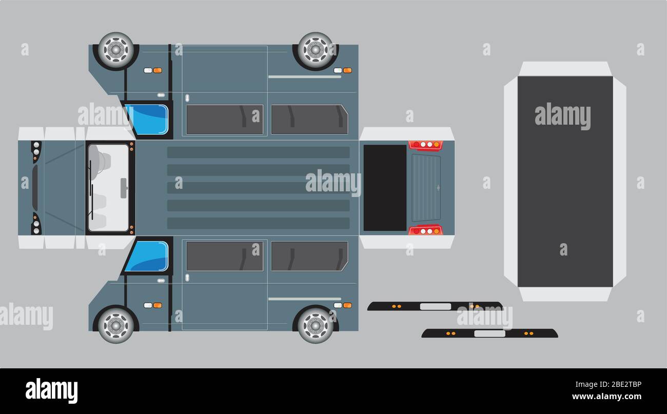 Paper Model cut and glue of Passenger Van Stock Vector Image & Art - Alamy