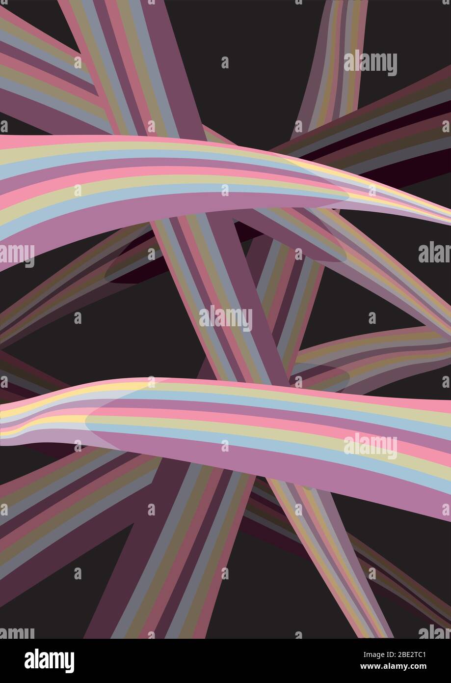 Colorful waves of layout design in black background. Vector ...