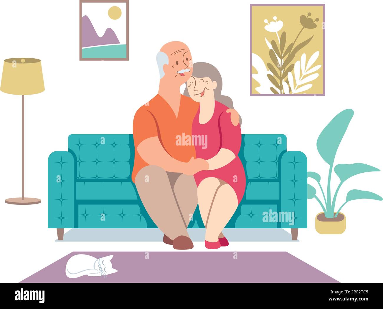 Happy family home loving Stock Vector Images - Alamy