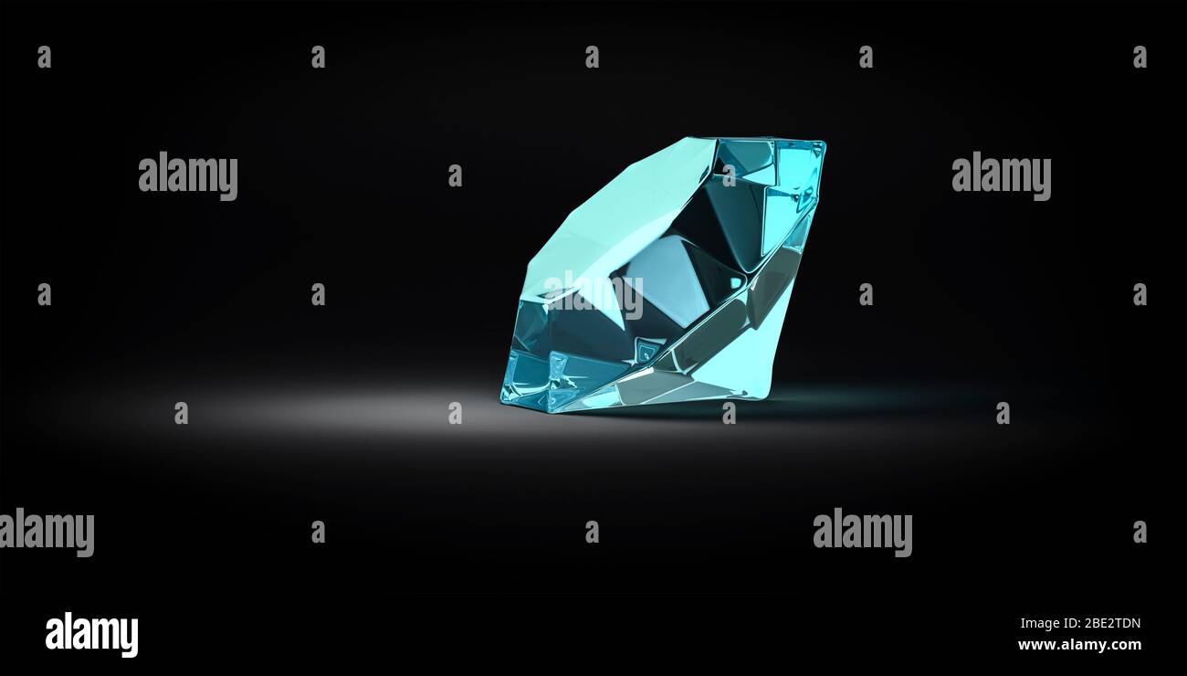 3d illustration of a reflective blue gem stone Stock Photo - Alamy