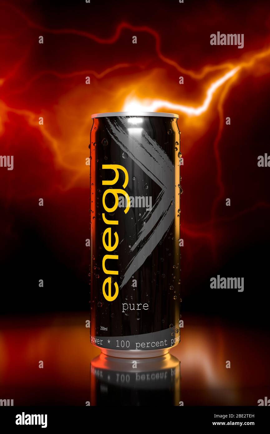 3d rendering of a typical energy drink Stock Photo - Alamy