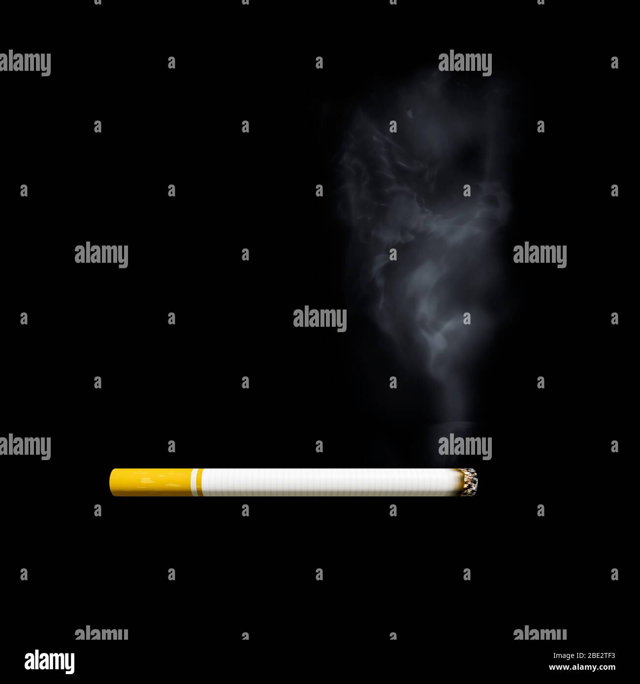 3d illustration of a smoking cigarette side view Stock Photo - Alamy