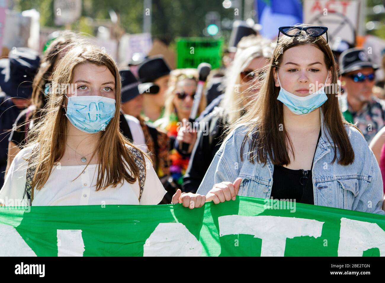 Bristol college student protesters and school children are pictured ...