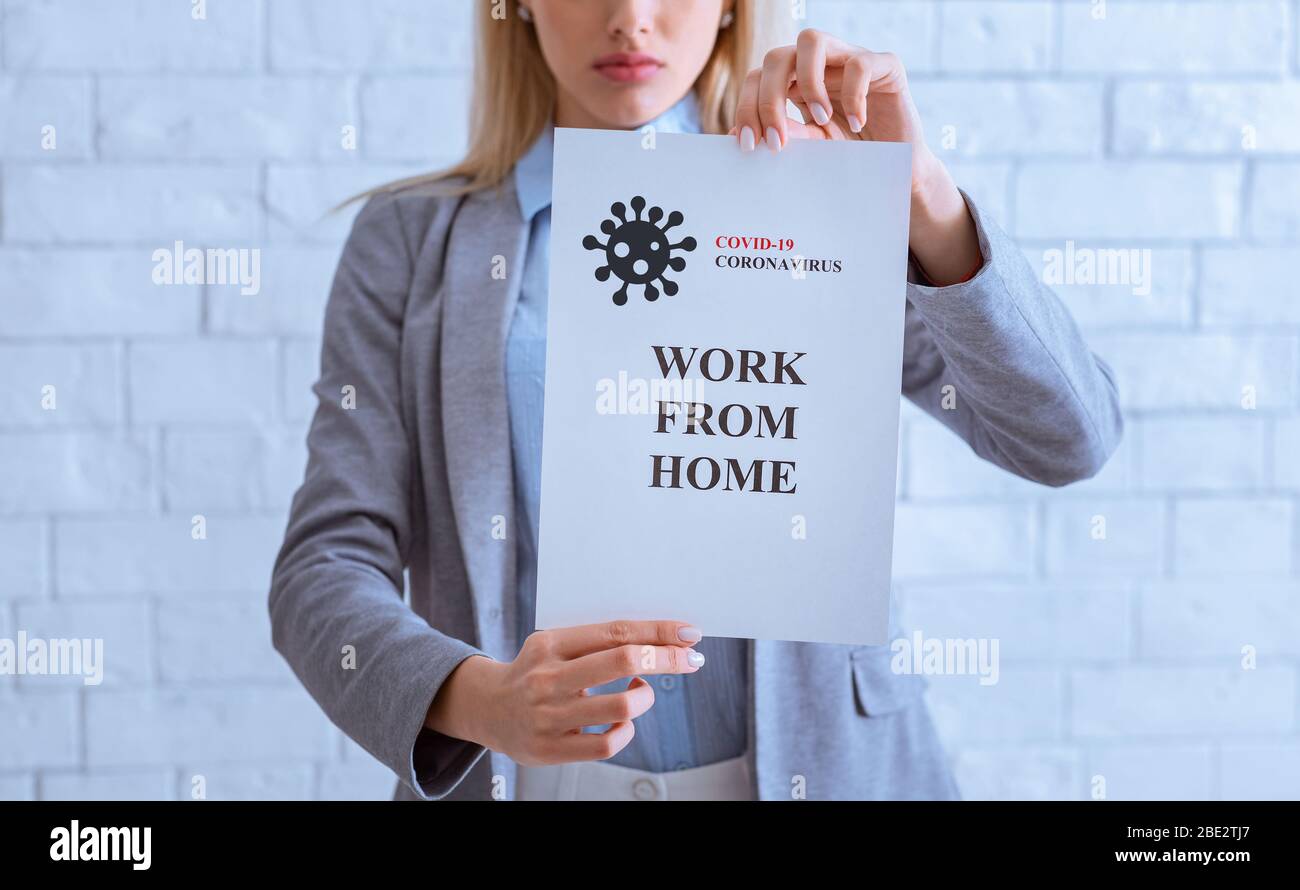 Prevent spreading coronavirus. Work from home during quarantine Stock ...