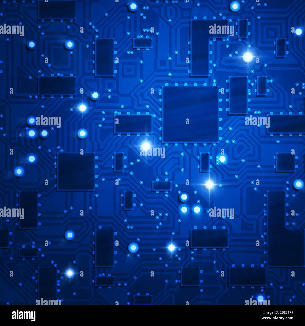 Illustration of a stylized blue circuit board Stock Photo - Alamy