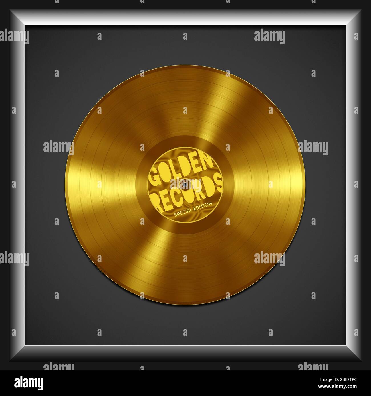 An illustration of an old vinyl golden record Stock Photo - Alamy