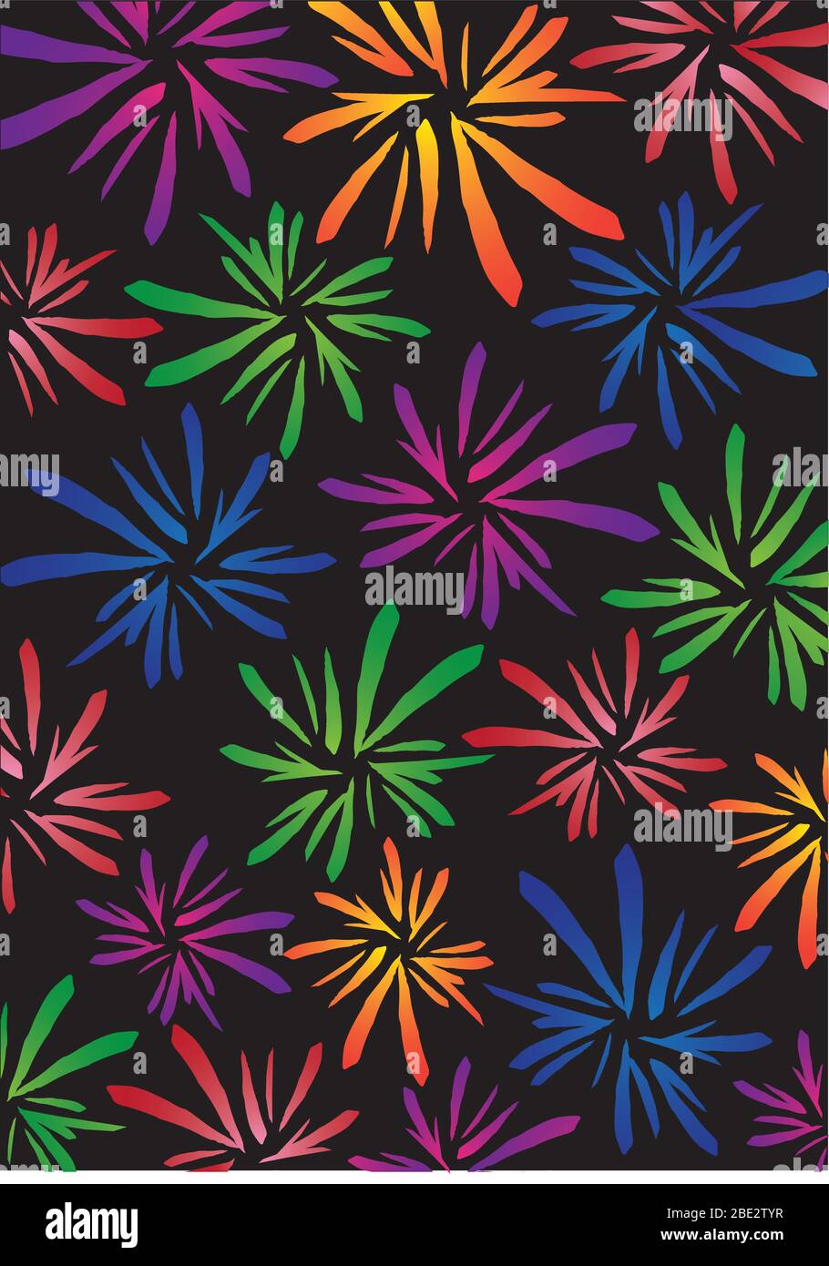 Pattern background with different colorful fireworks. Vector ...