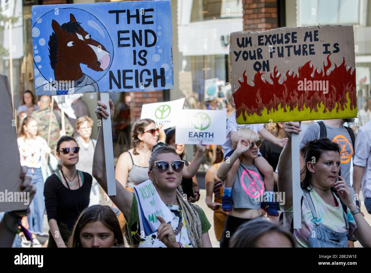 Bristol college student protesters and school children are pictured ...