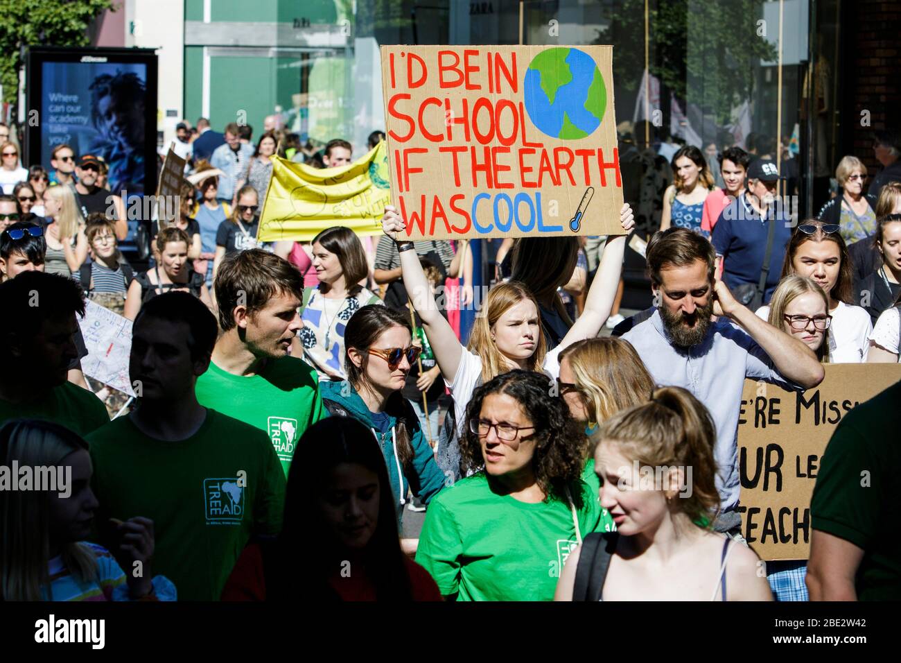 Bristol college student protesters and school children are pictured ...