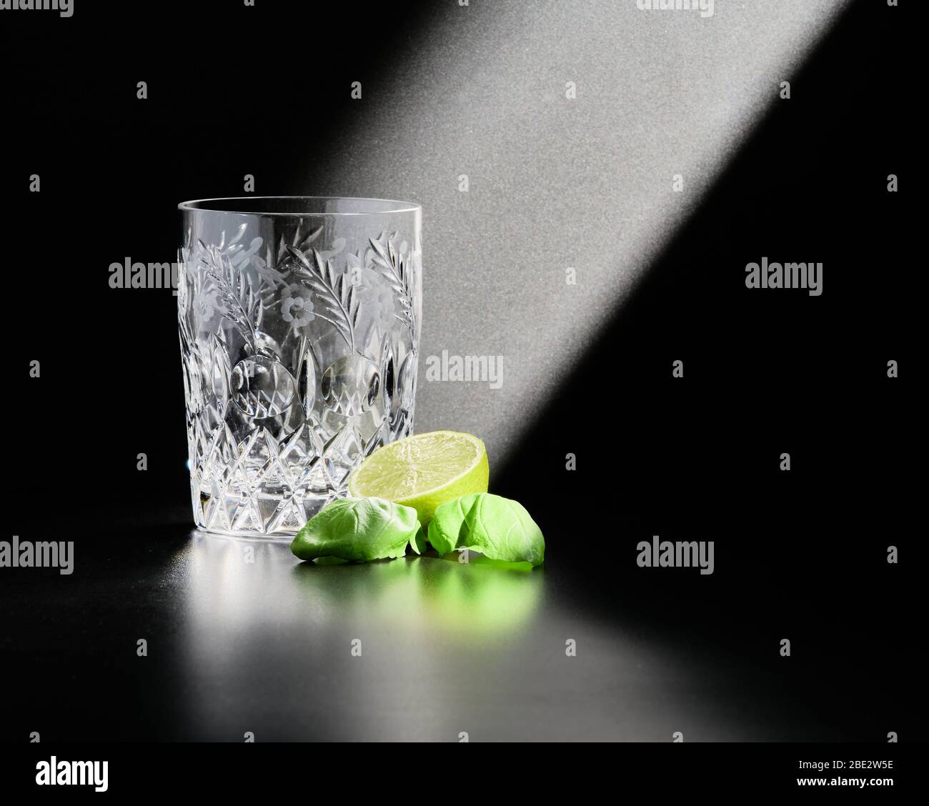 Glass, elegant crystal cocktail glass, for homemade cocktails, with ...