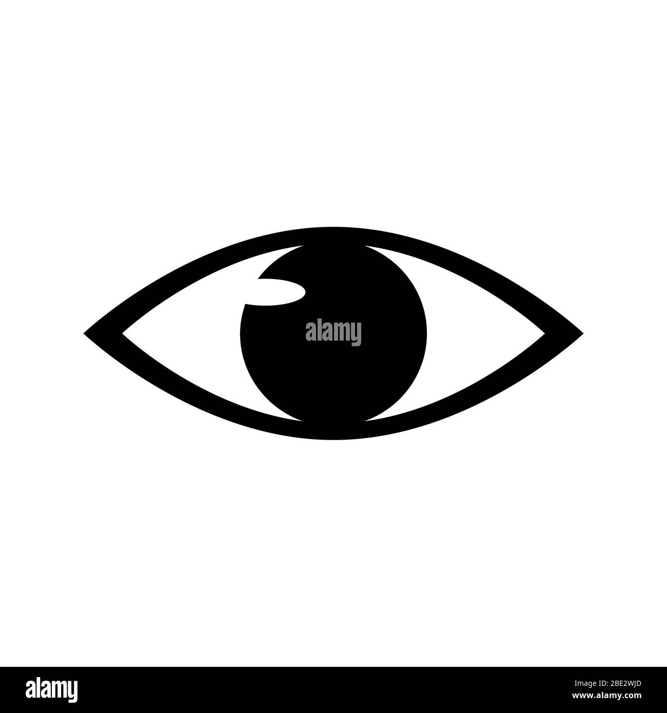 Eye symbol, black and white minimalism vector illustration logo, symbol ...
