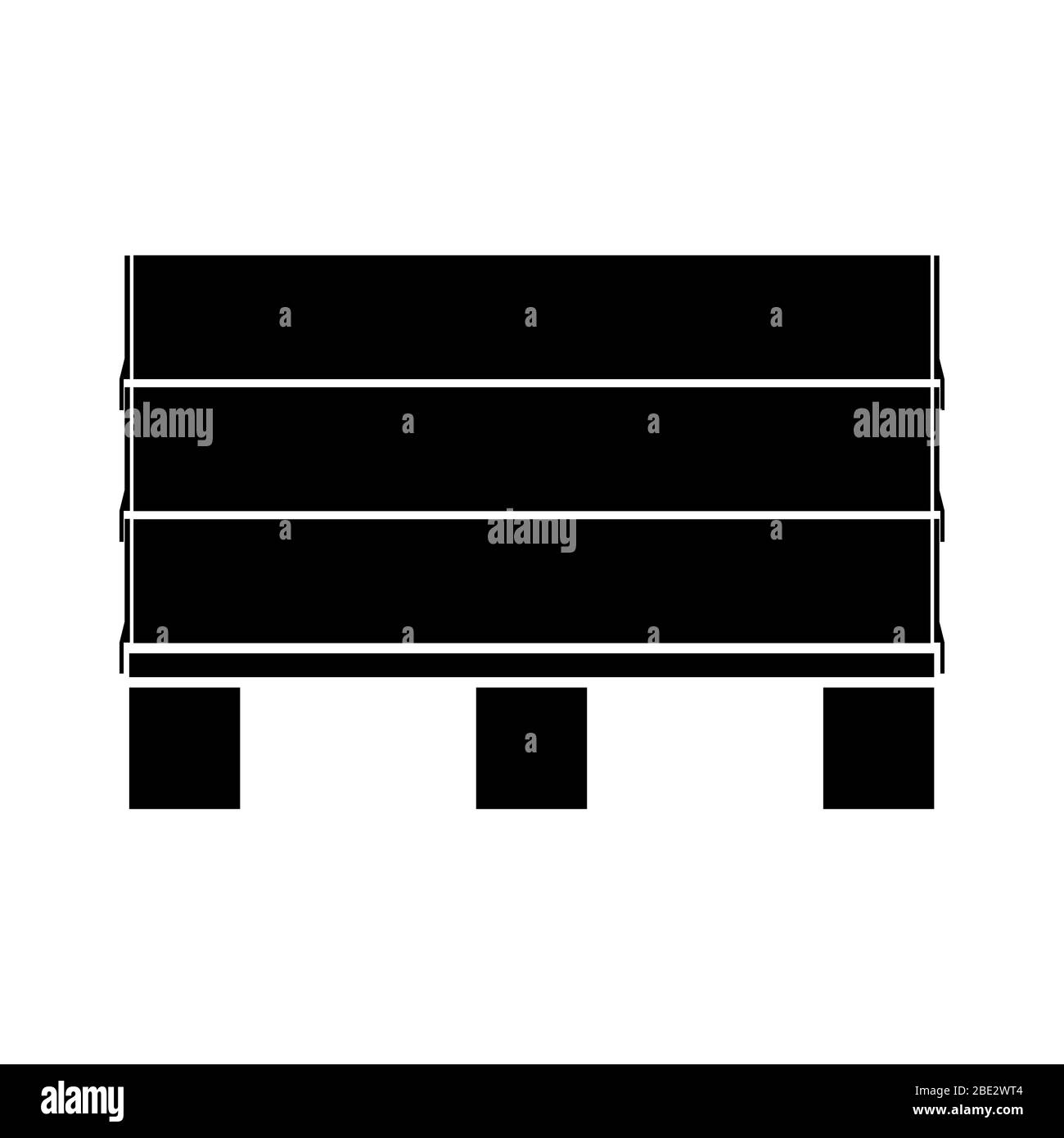 Freight pallet with cargo, black minimalist flat vector illustration ...