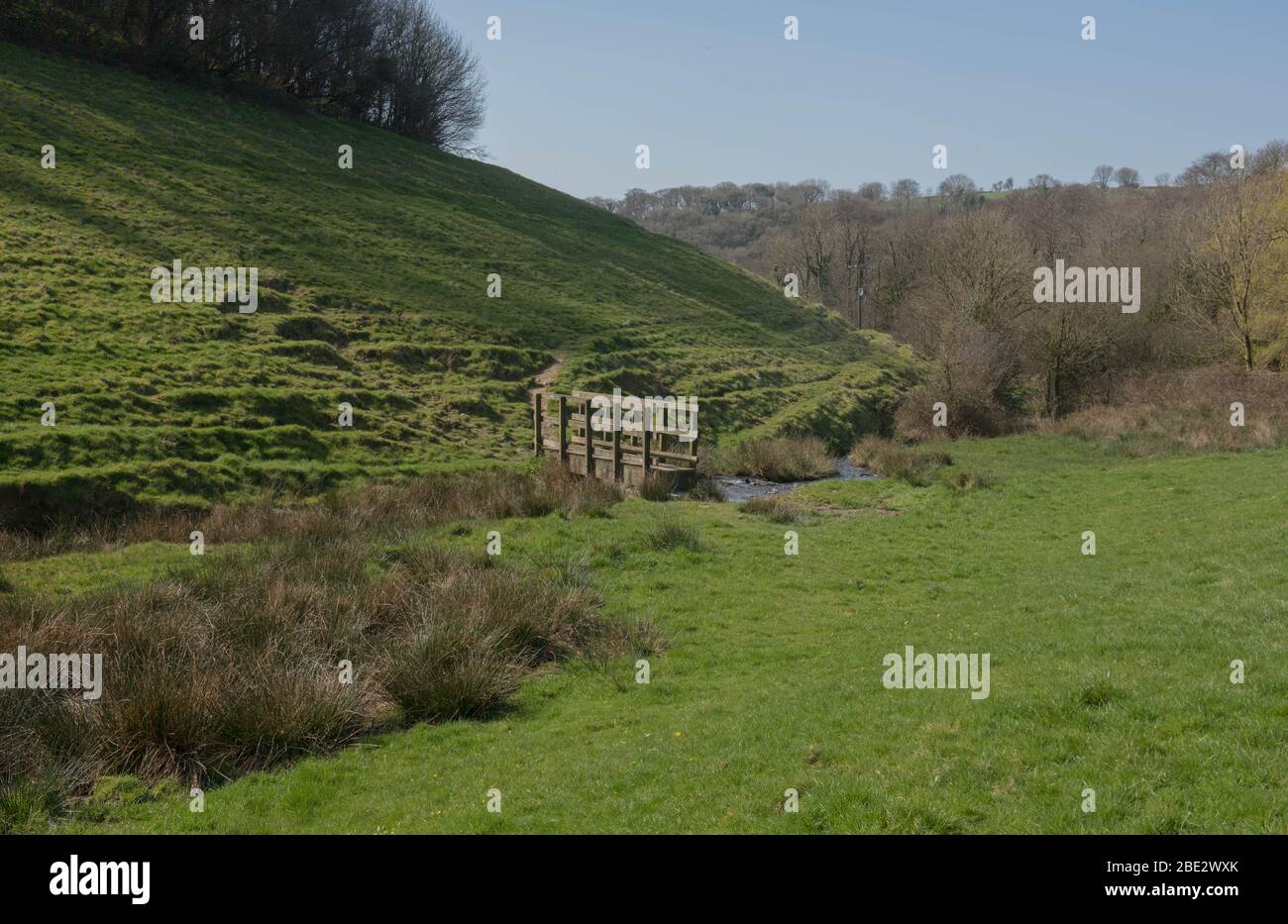 Rustic Wooden Foot Bridge Crossing a Stream near the Village of Marwood ...