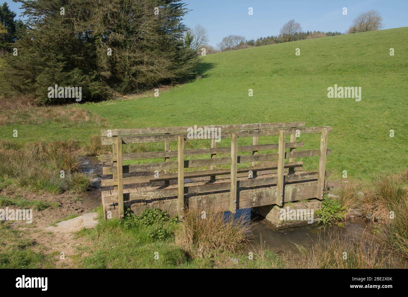 Rustic Wooden Foot Bridge Crossing a Stream near the Village of Marwood ...