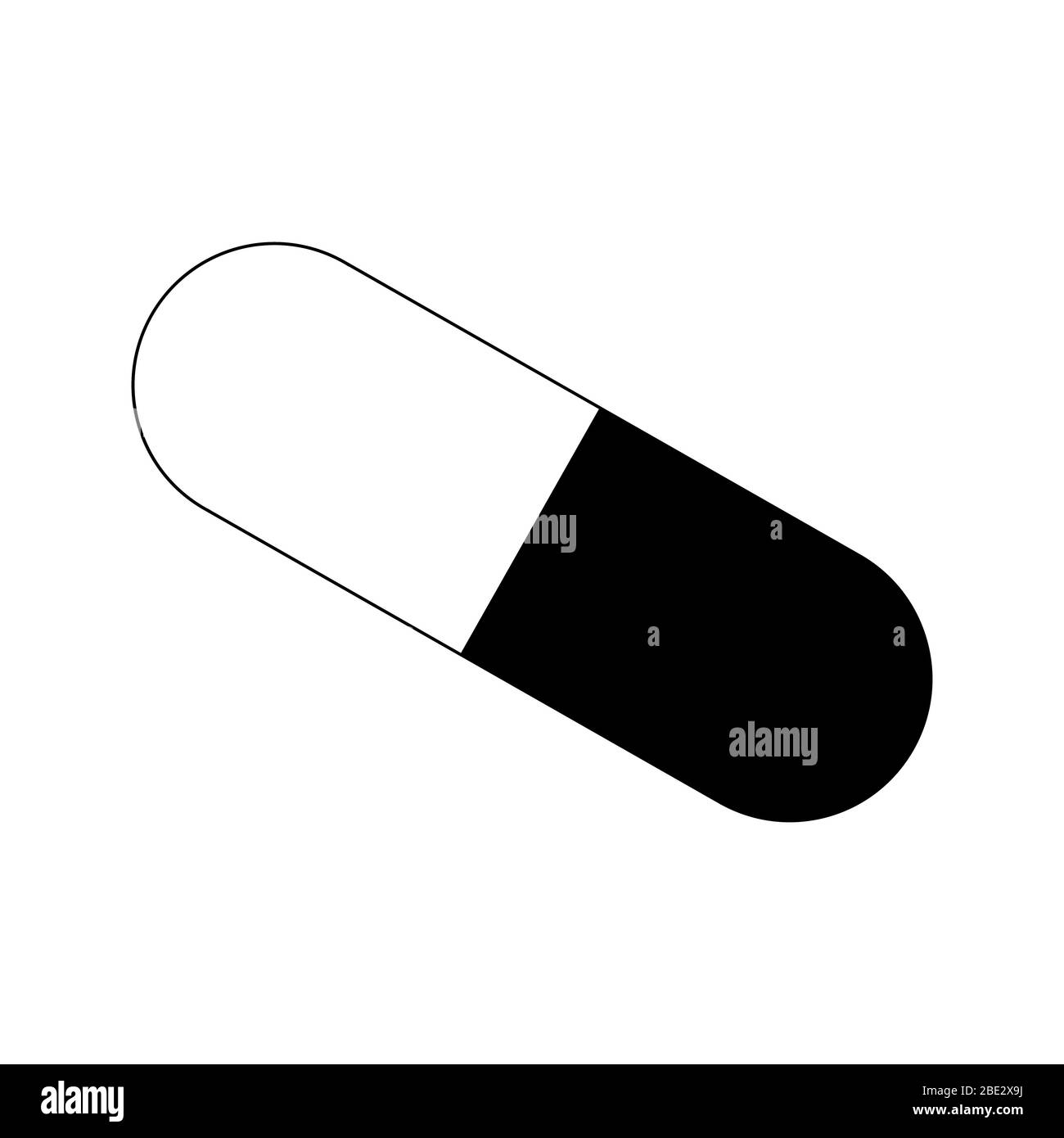 Medicine pills logo, black and white vector illustration symbol Stock ...