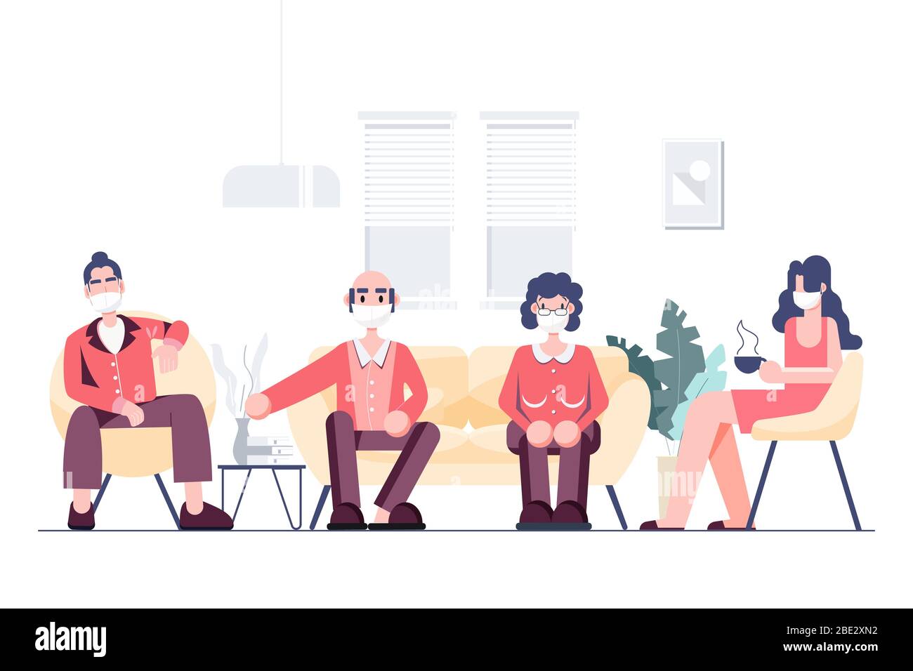 Stay safe family simple Stock Vector Images - Alamy