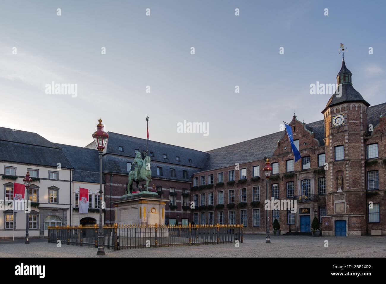 Empty atmosphere without people with historical landmark around old ...