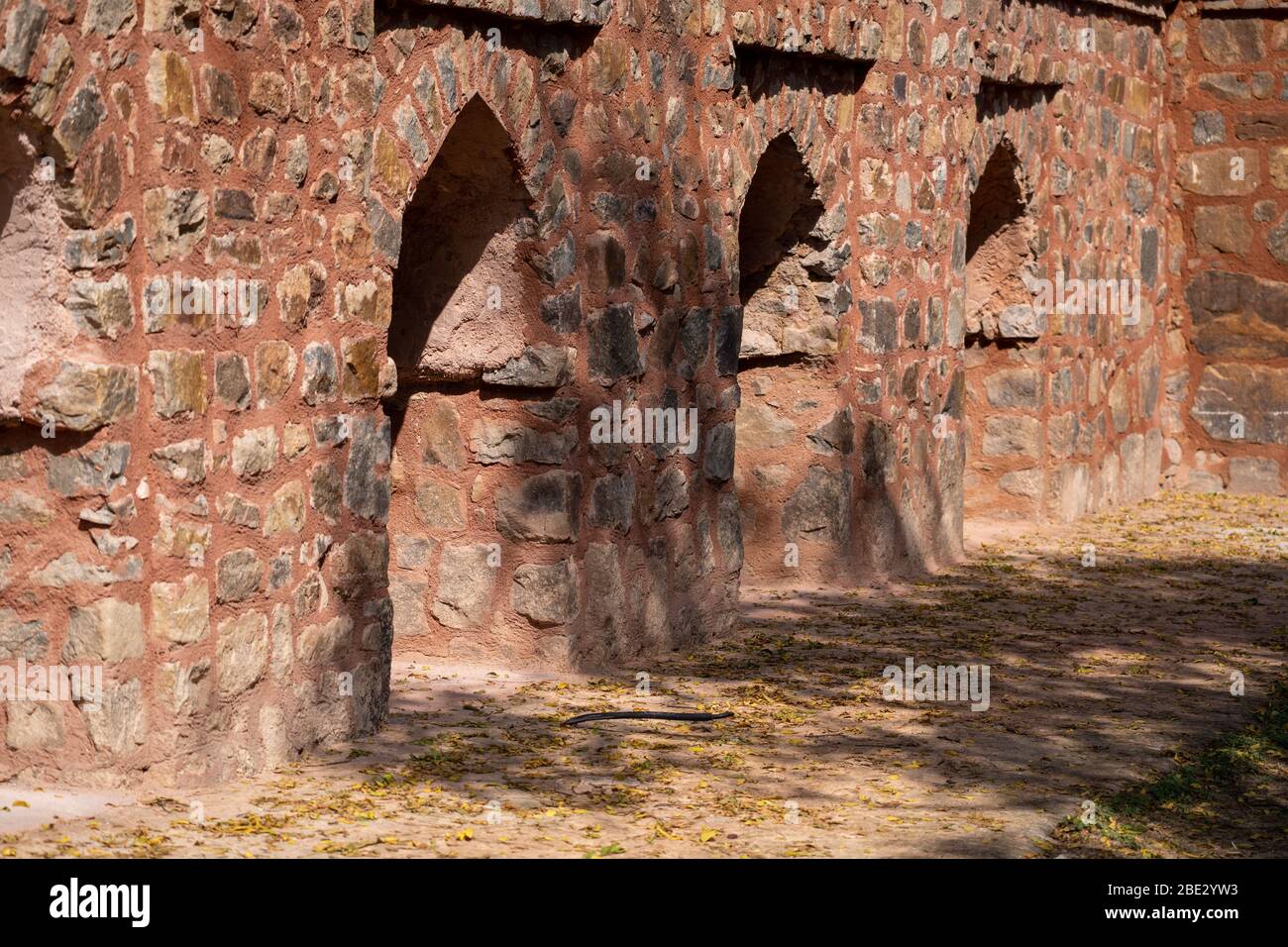 Ancient stone arches on a tomb in Lodi Garden - New Delhi, India Stock ...