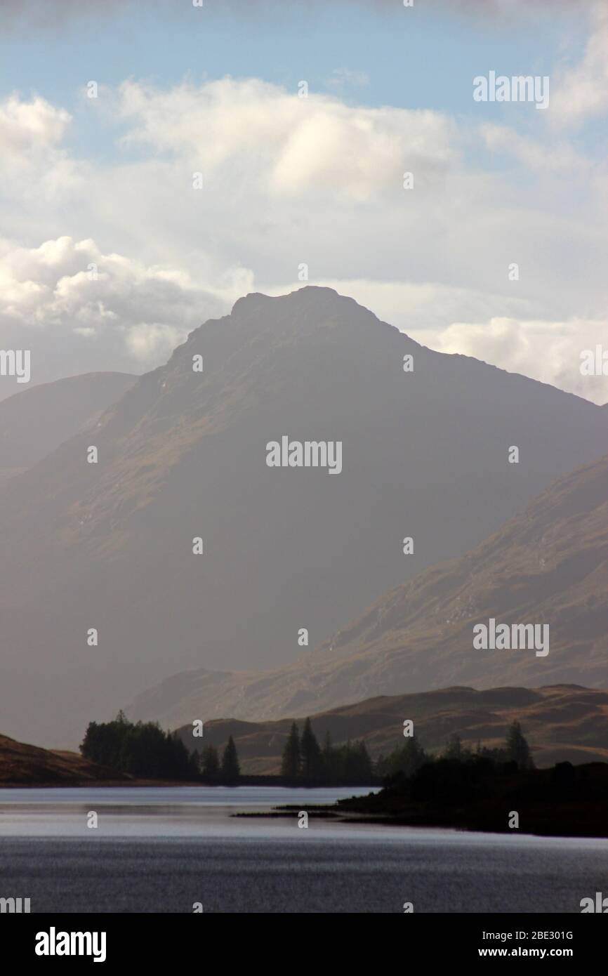 Loch Arklet looking towards Inversnaid community, Trossachs, Scotland ...