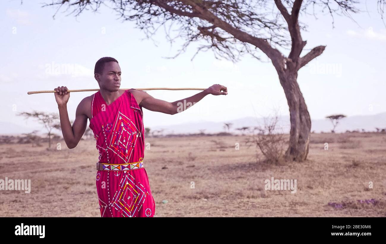 African Tribal Man Standing