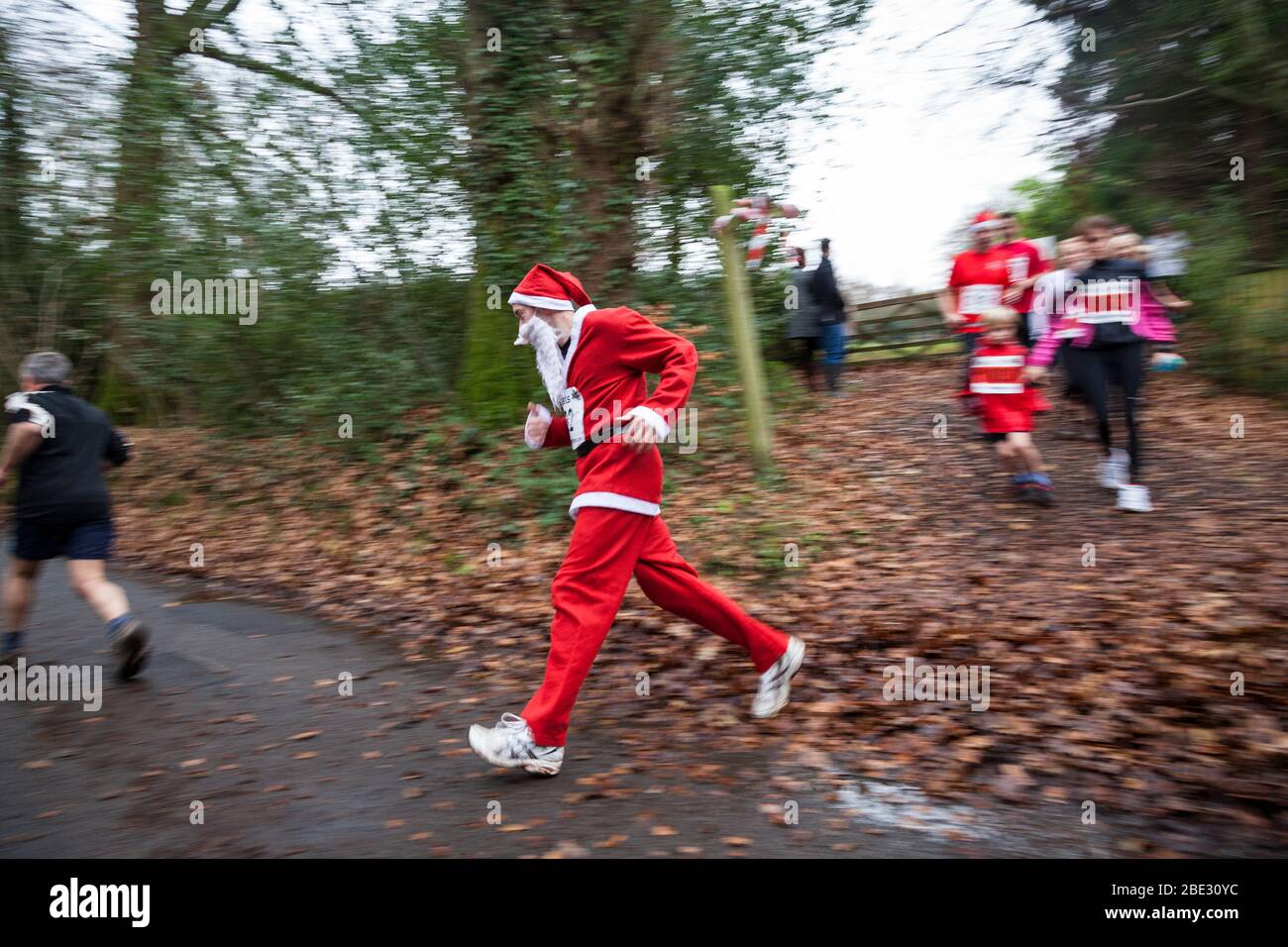 Runners, including one dressed as Father Christmas, in a Boxing Day ...