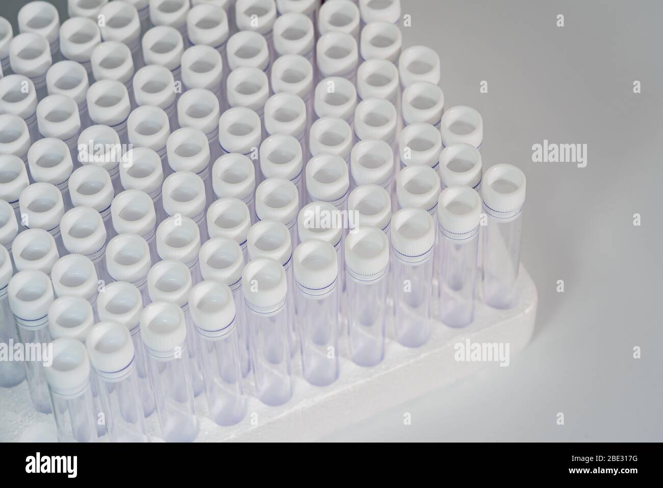 Group of empty blood test tubes in laboratory Stock Photo - Alamy