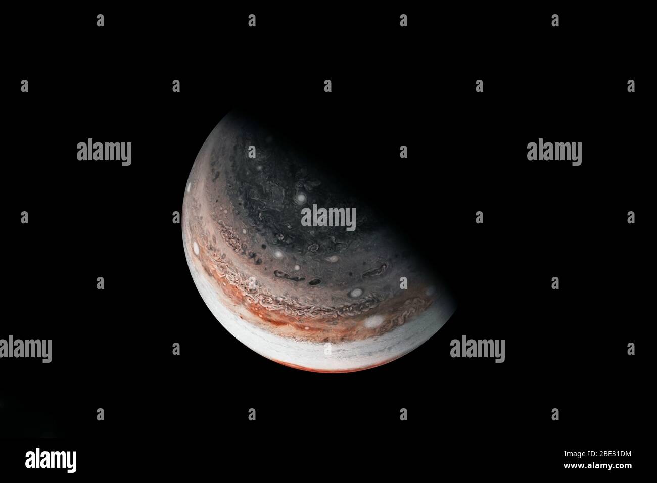 Saturn in unusual colors, on a dark background. Elements of this image ...