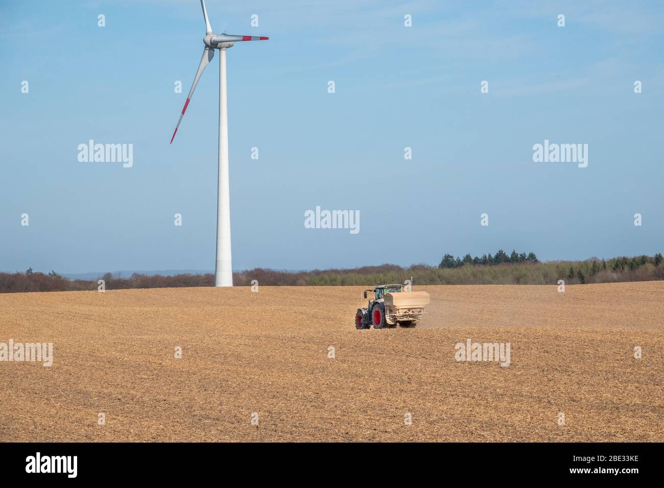 a tractor loaded with seed delivers the seed Stock Photo - Alamy
