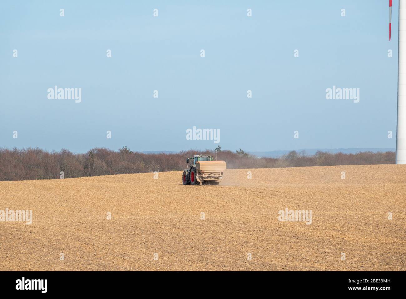 a tractor loaded with seed delivers the seed Stock Photo - Alamy