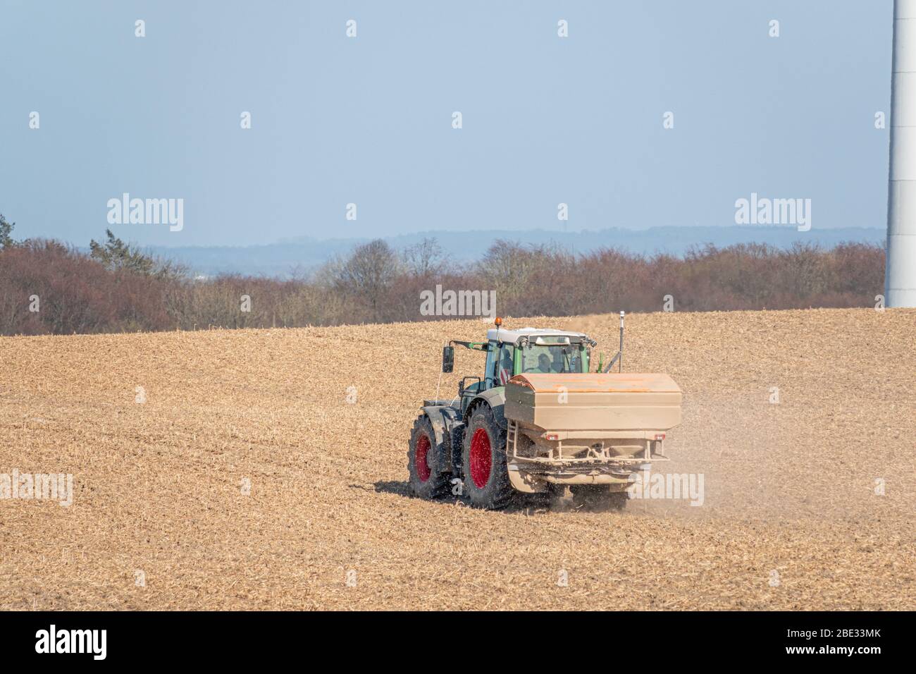 a tractor loaded with seed delivers the seed Stock Photo - Alamy