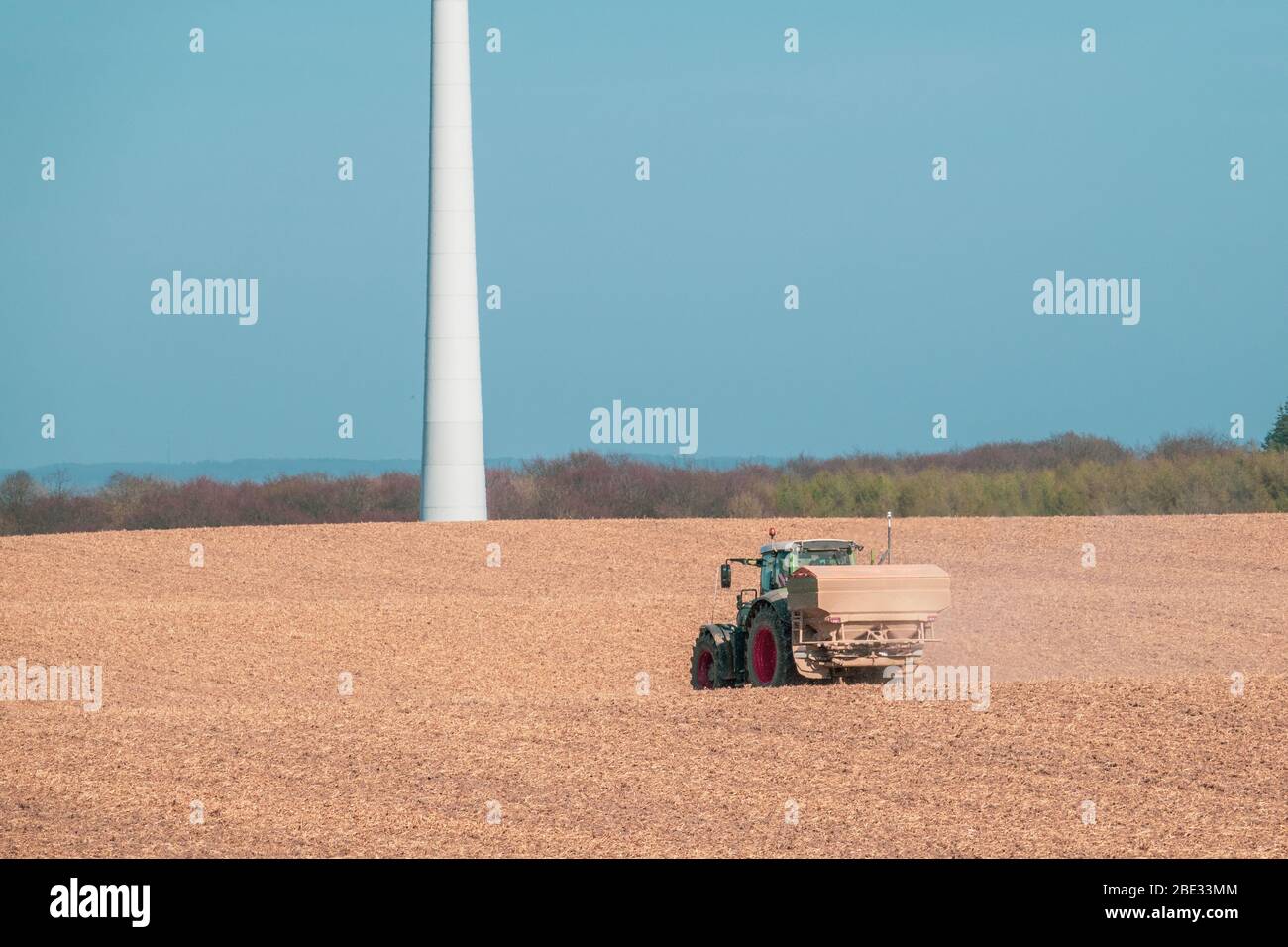a tractor loaded with seed delivers the seed Stock Photo - Alamy