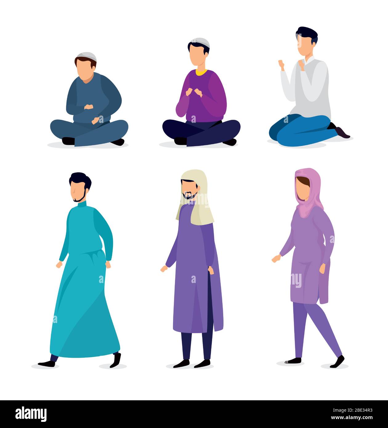group of people muslim avatar character Stock Vector Image & Art - Alamy