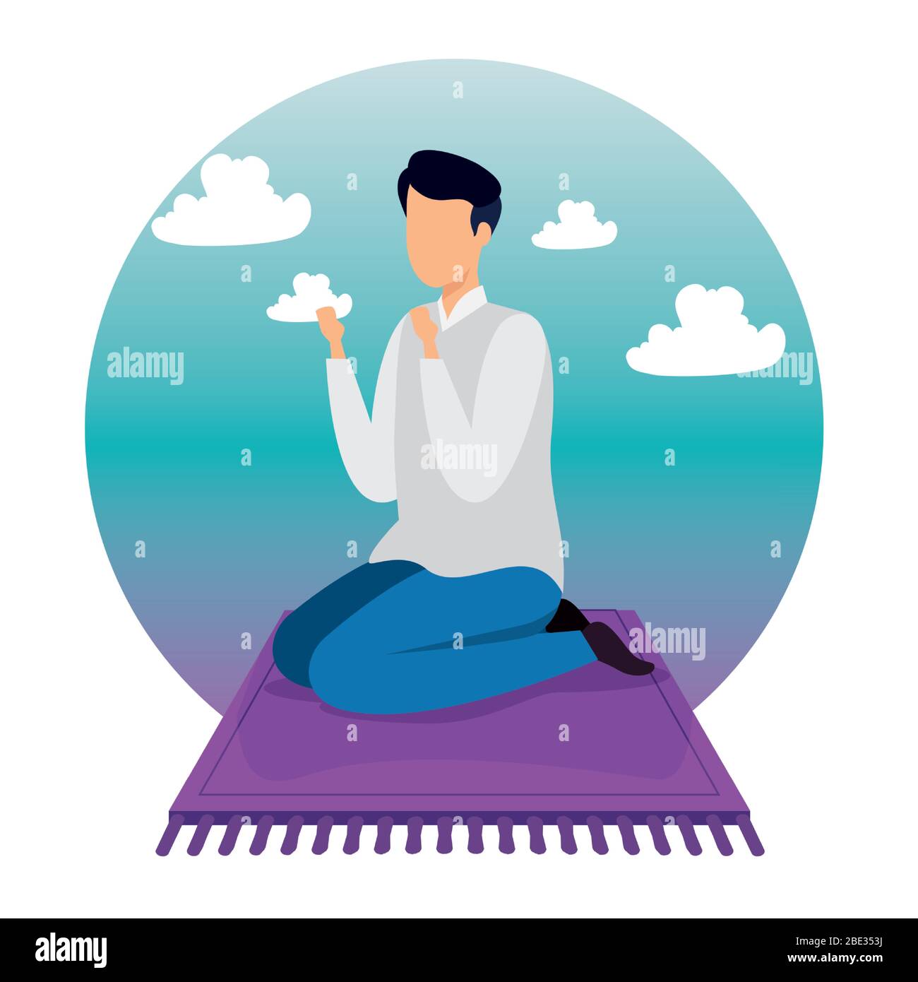 Muslim man sitting Stock Vector Images - Alamy