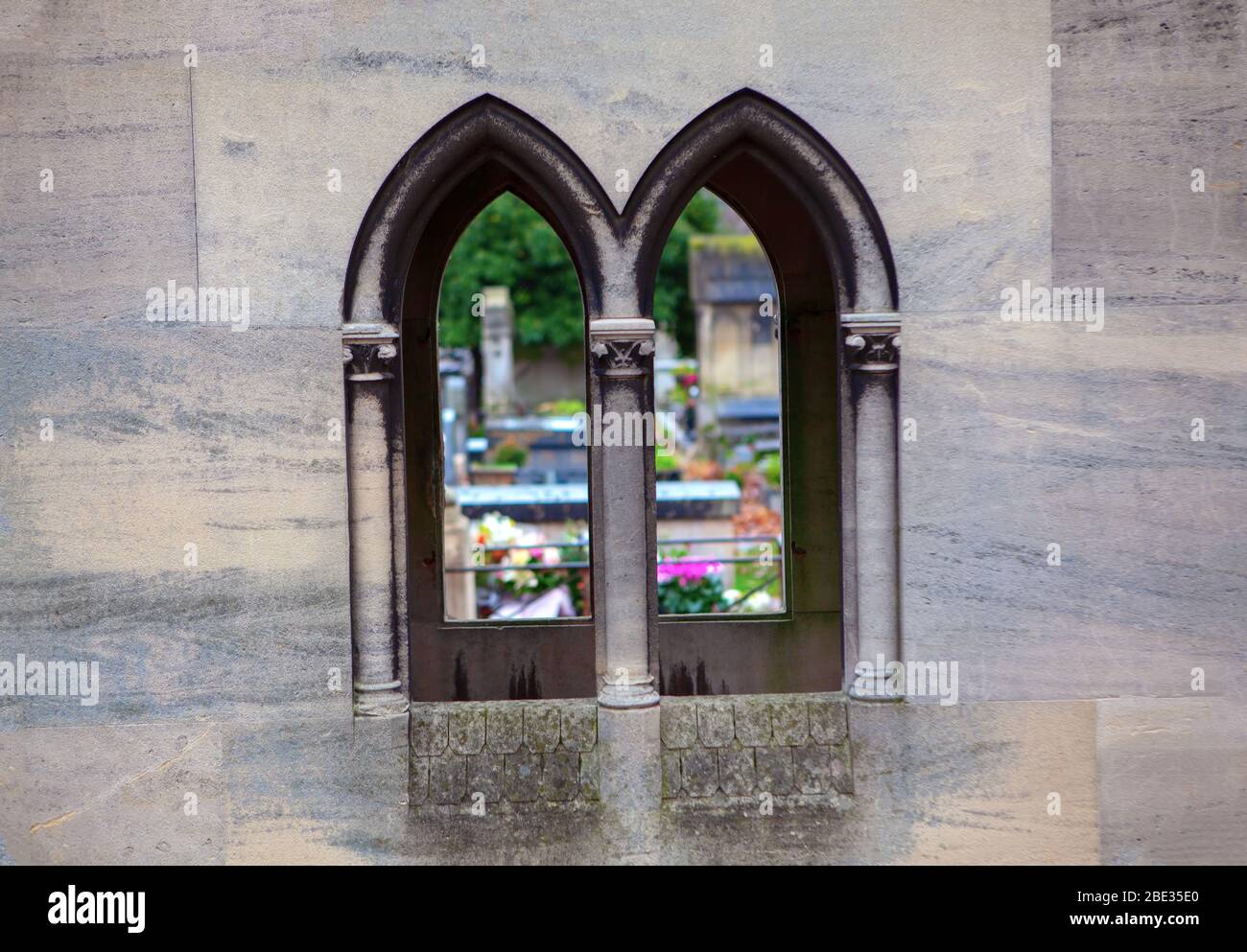 Window at tomb of funerar mausoleum Stock Photo - Alamy