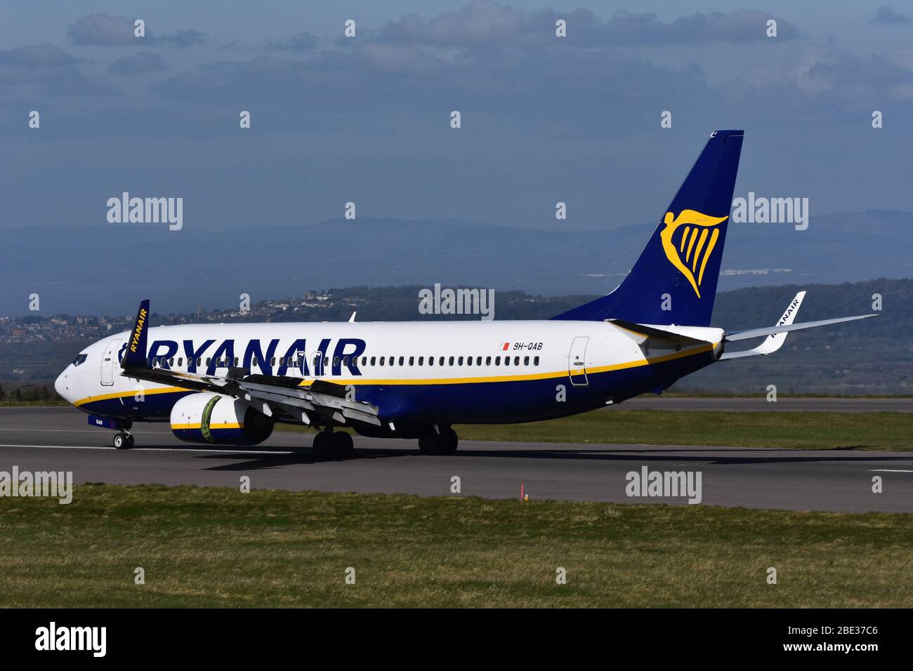 A Ryanair Boeing 737-8AS aeroplane at Bristol International Airport ...