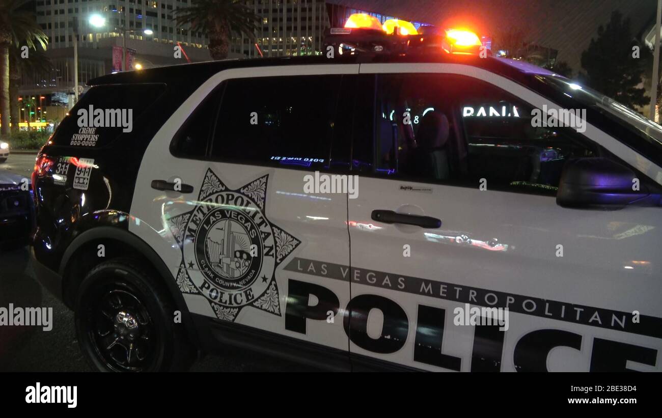 Las Vegas Police Car at the strip by night Stock Photo - Alamy
