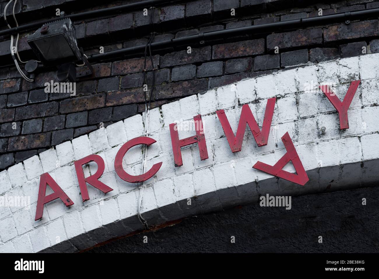 Detail of a sign with a fallen letter Stock Photo - Alamy