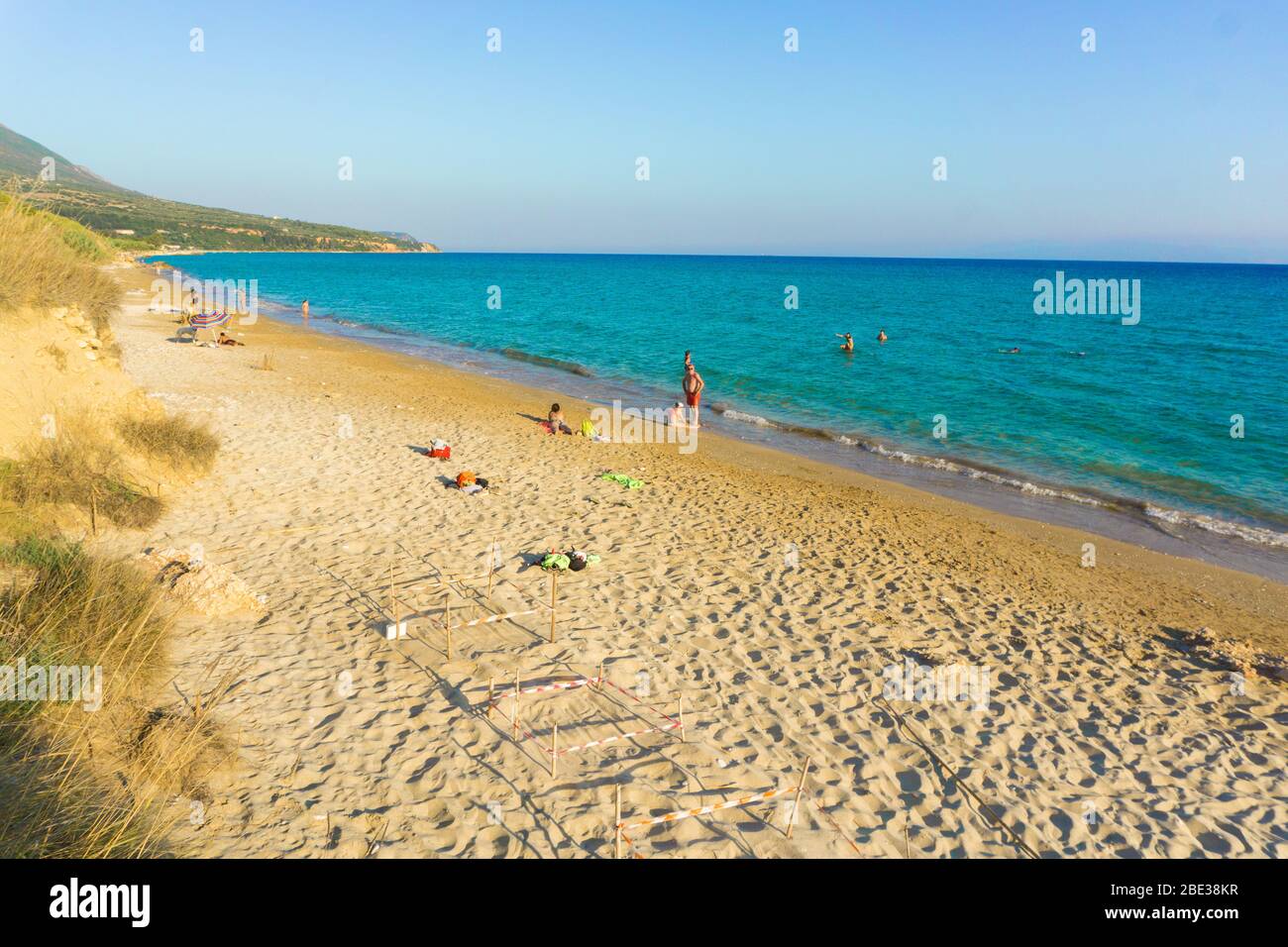 Kanali beach near Lourdata village in Kefalonia Greece. A long ...